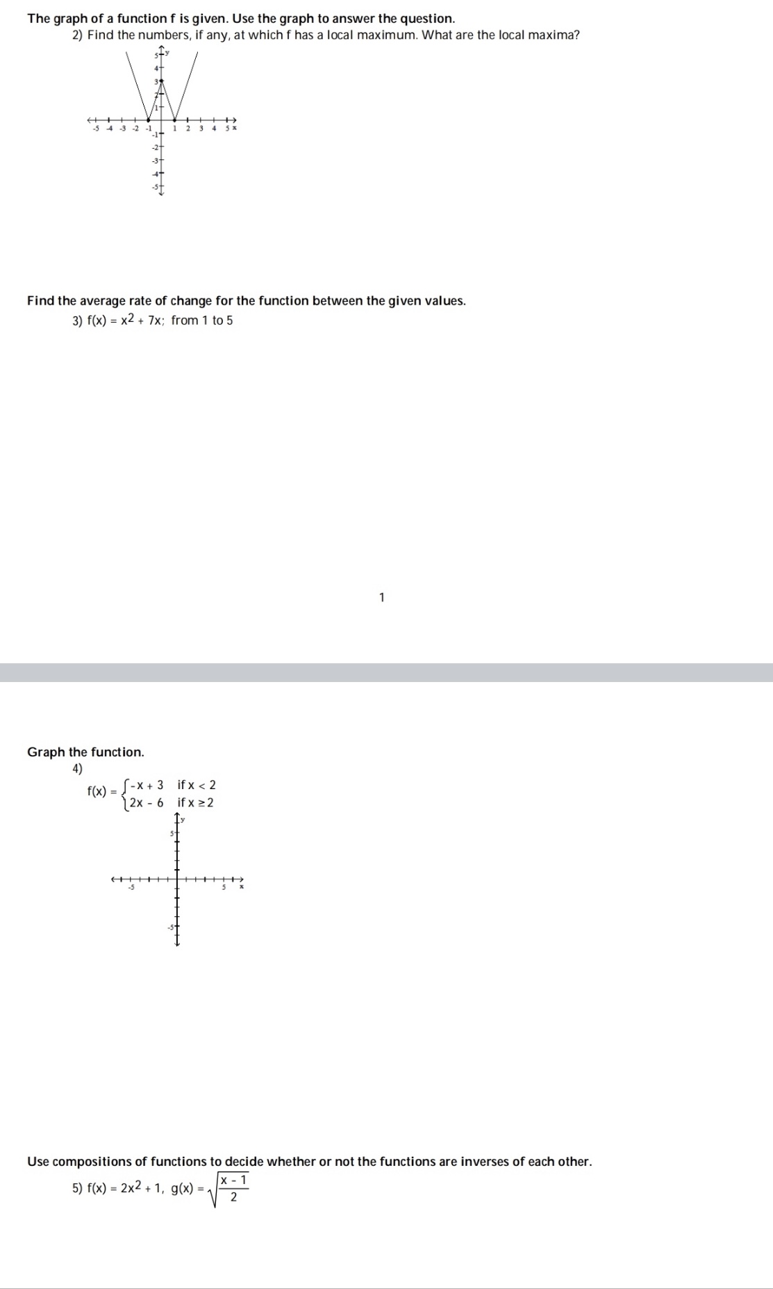 Solved The graph of a function f is given. Use the graph to | Chegg.com