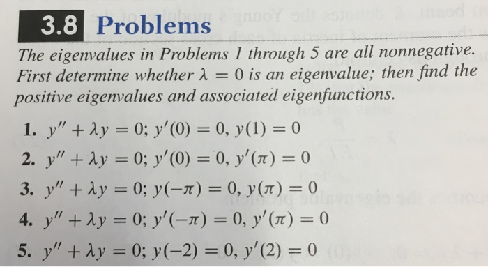 Solved #4 please. I can prove that λ=0 is an eigenvalue. | Chegg.com