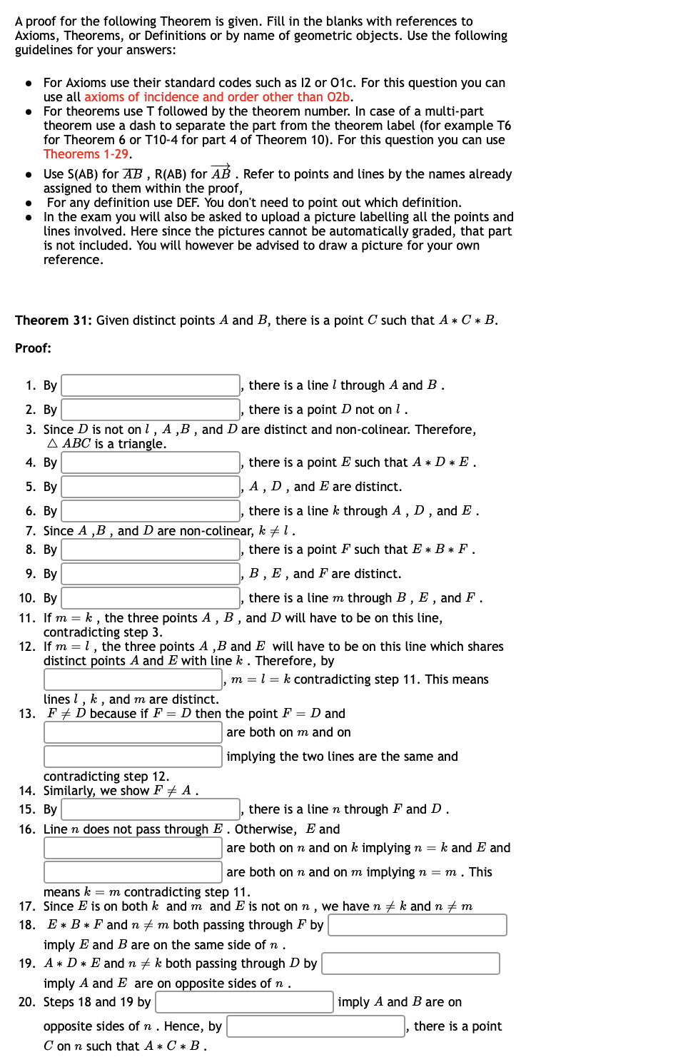 Solved Theorems Based on Axioms of Incidence Theorem 1 If I | Chegg.com