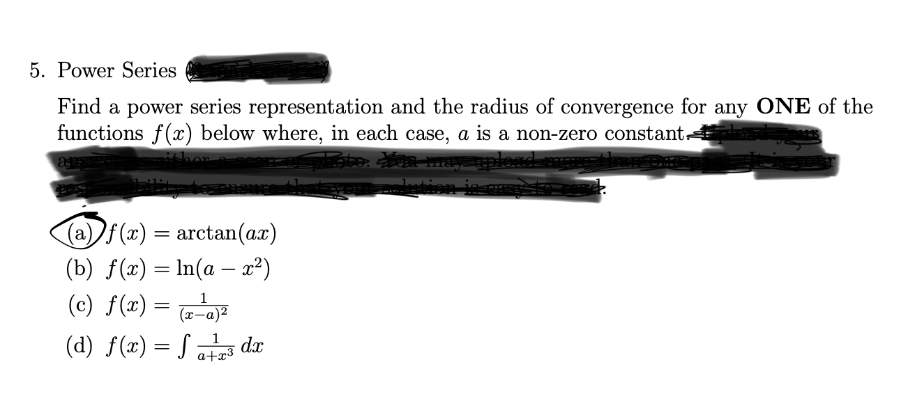 Solved 5. Power Series Find a power series representation | Chegg.com