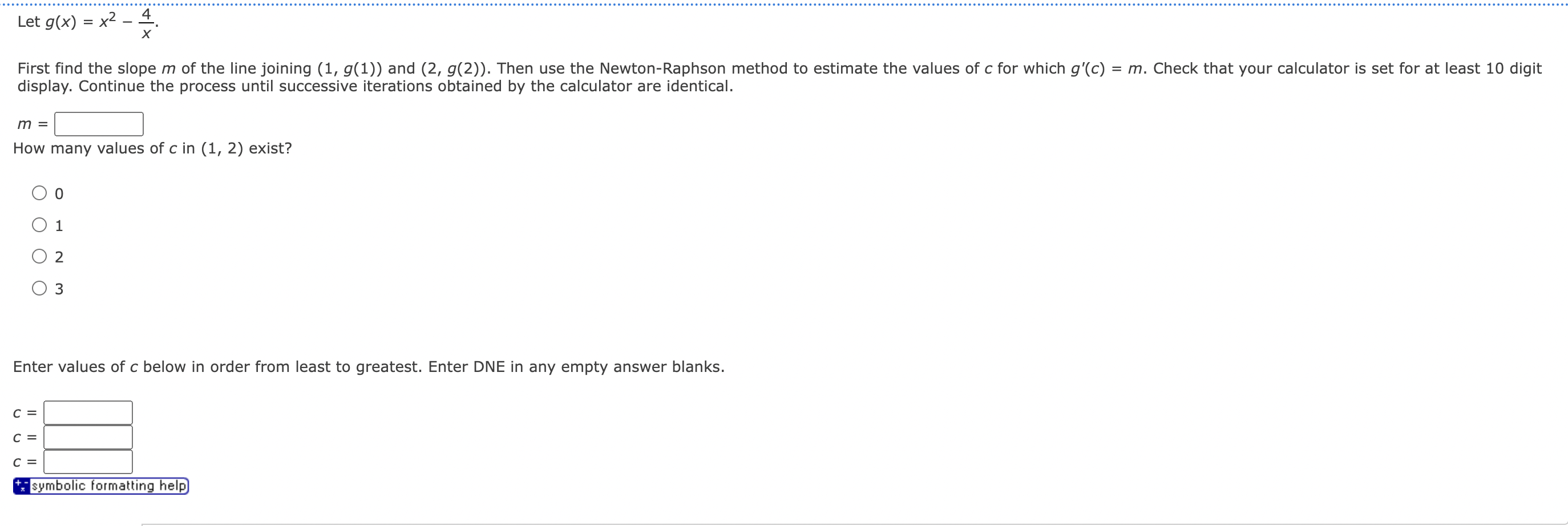 Solved Let g(x)=x2−x4 First find the slope m of the line | Chegg.com