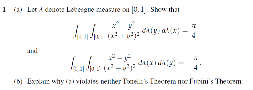 Solved (a) Let λ denote Lebesgue measure on [0,1]. Show that | Chegg.com