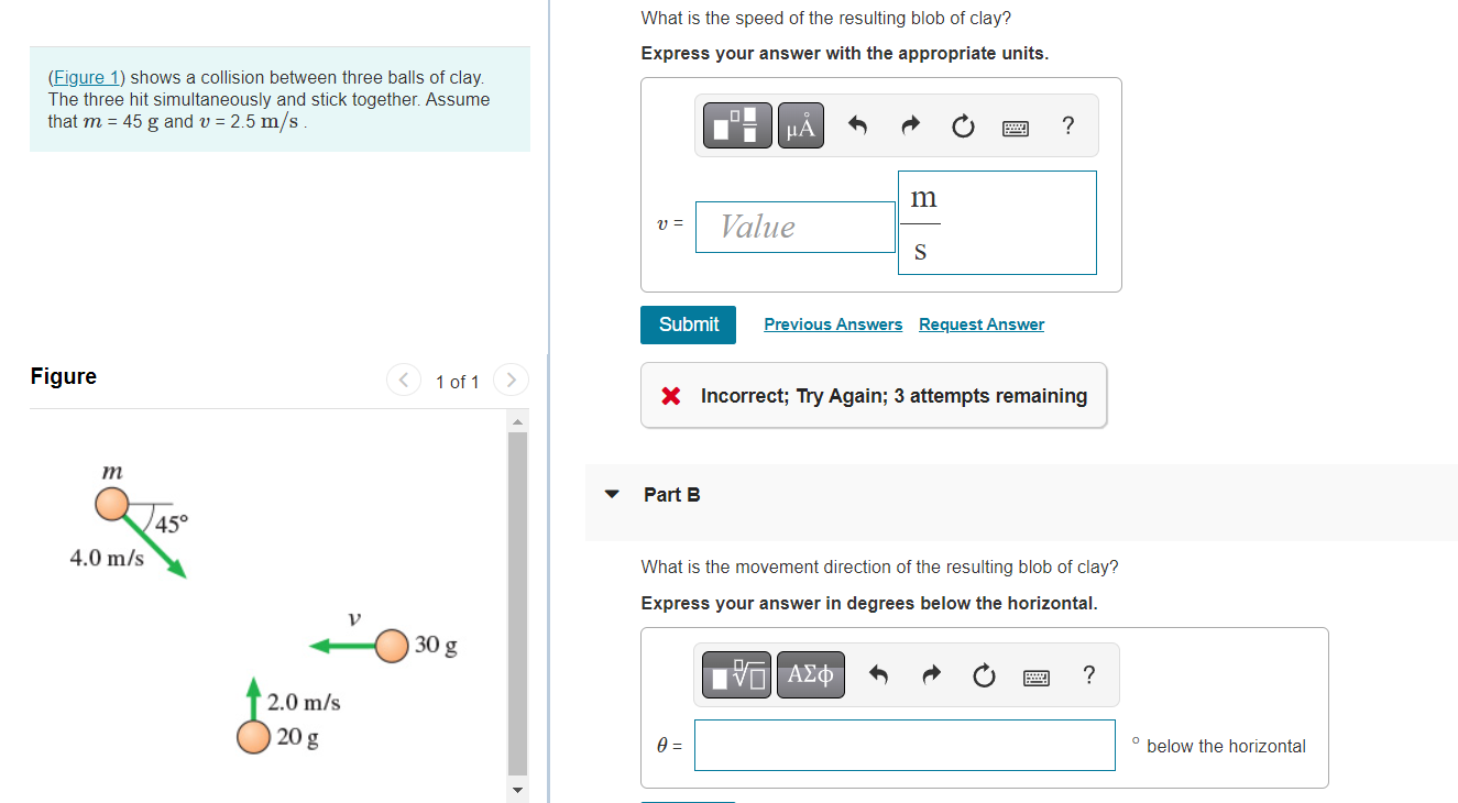 [Solved]: What is the speed of the resulting blob of clay?