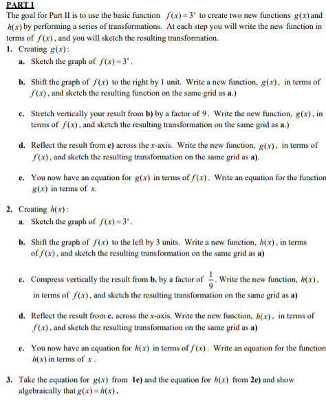 Solved PARTI The goal for Part II is to use the basic | Chegg.com