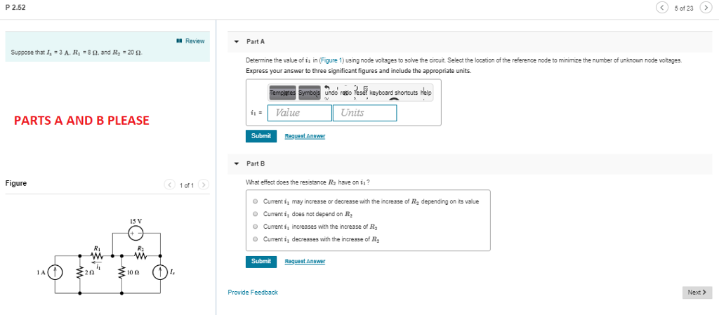 Solved P 2.52 5 of 23> Review -Part A Suppose that 1, 3A.R, | Chegg.com Solved P 2.52 5 of 23> Review -Part A Suppose that 1, 3A.R, | Chegg.com