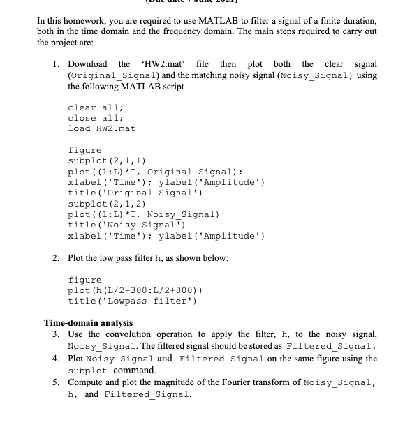Solved In this homework, you are required to use MATLAB to | Chegg.com