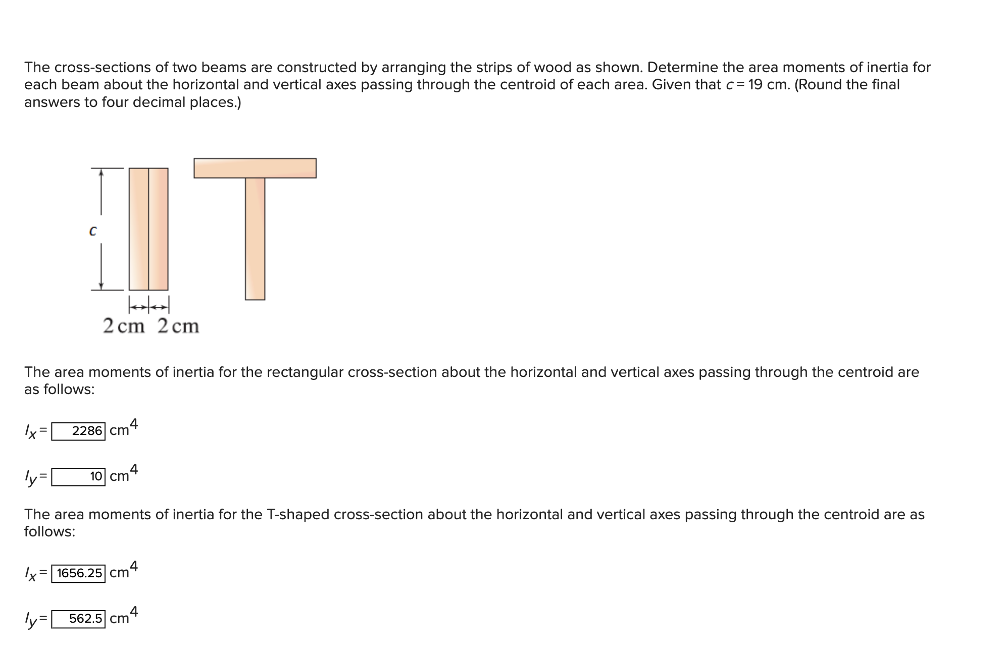 Solved The cross-sections of two beams are constructed by | Chegg.com