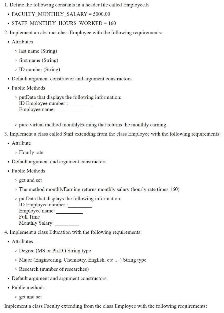 Solved C Payroll System Using Inheritance And 
