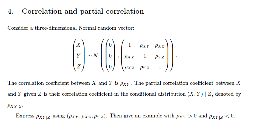 Solved 4. Correlation and partial correlation Consider a | Chegg.com