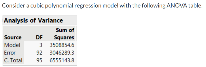 Solved Consider a cubic polynomial regression model with the | Chegg.com