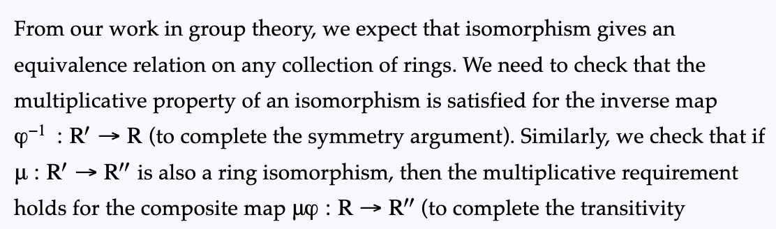 Solved An isomorphism φ:R→R′ from a ring R to a ring R′ is a | Chegg.com