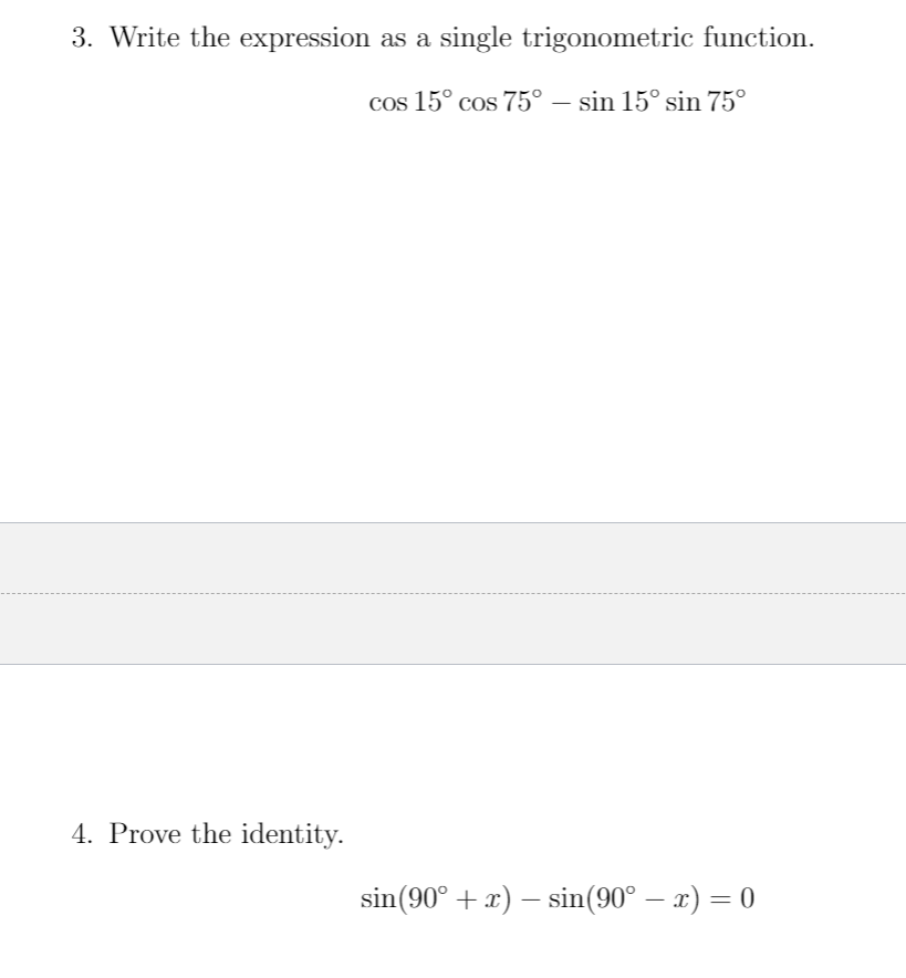 Solved 3. Write the expression as a single trigonometric | Chegg.com