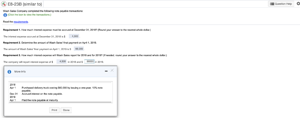 Solved E8-23B (similar to) Question Help Wash Sales Company | Chegg.com