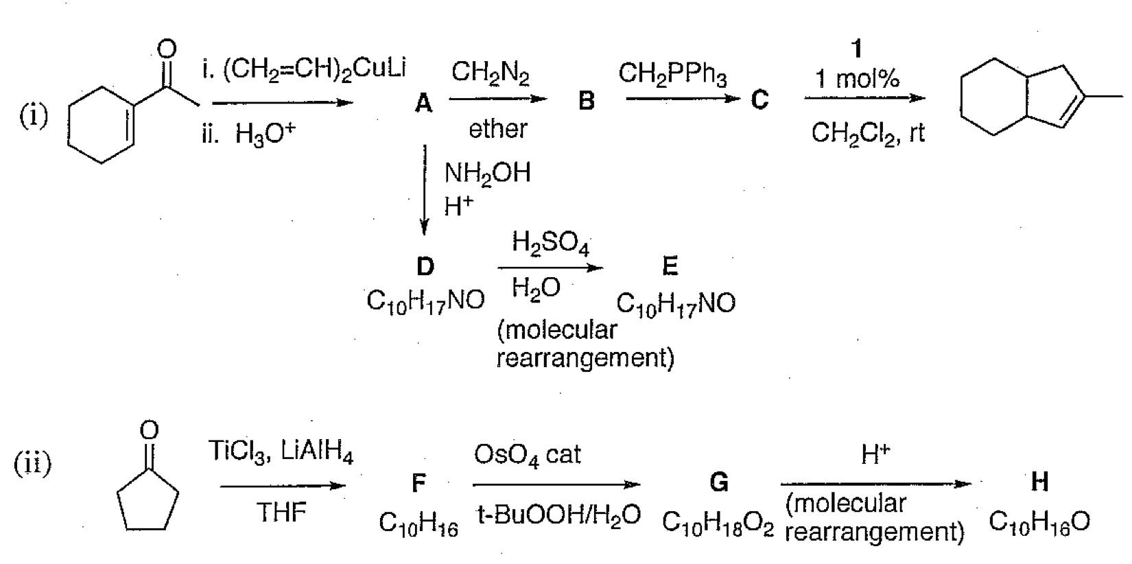 Solved a) Provide a structure for the reagent (1) and the | Chegg.com