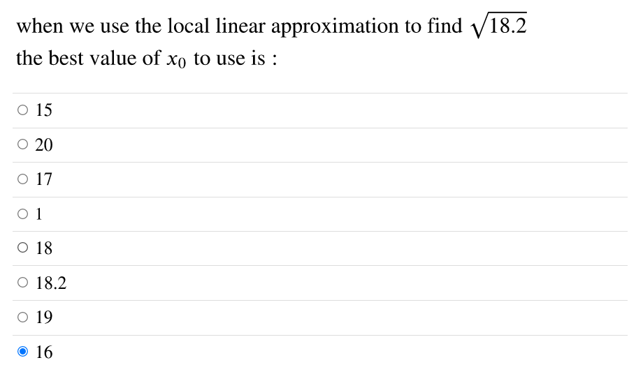 Solved when we use the local linear approximation to find | Chegg.com