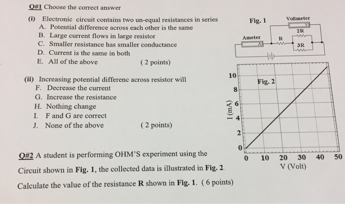 Solved #1 Choose the correct answer Electronic circuit | Chegg.com