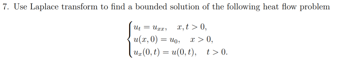Solved 7. Use Laplace transform to find a bounded solution | Chegg.com