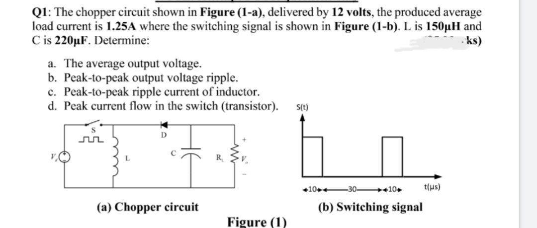 Solved Q1: The chopper circuit shown in Figure (1-a), | Chegg.com