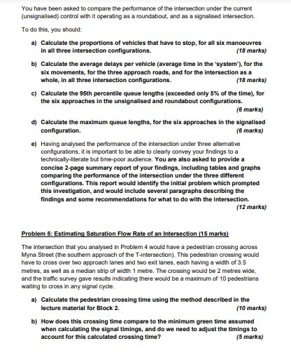 Solved Problem 4: Intersection Analysis and Design - | Chegg.com