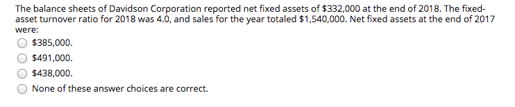 Solved The balance sheets of Davidson Corporation reported | Chegg.com