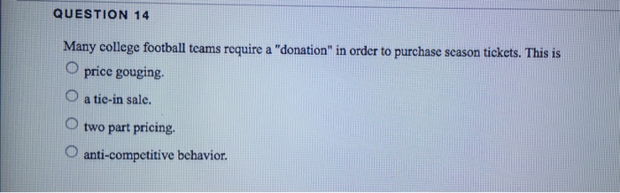 Solved QUESTION 14 Many college football teams require a | Chegg.com