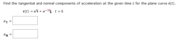 Solved Find the tangential and normal components of | Chegg.com
