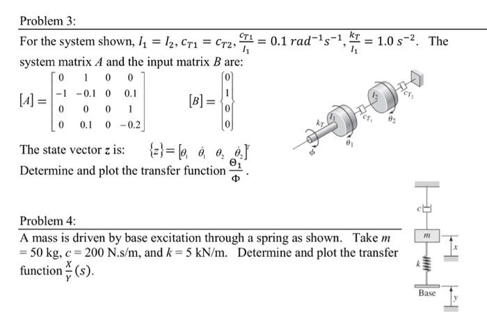 Solved Problem 3 For the system shown, 11 = 12, cT1-CT2,Cr: | Chegg.com