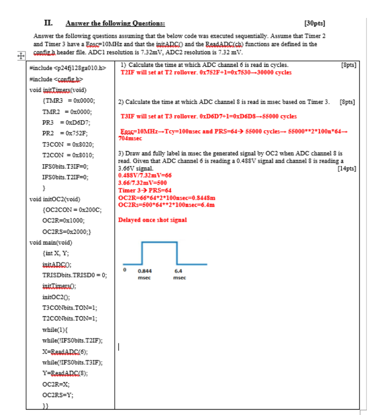 Solved II. ﻿Answer the following Questions:[30pts]Answer the | Chegg.com