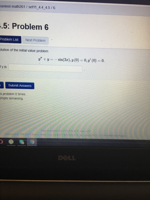 Solved uminst-math261/set11 4.4 4.516 5: Problem 6 Problem | Chegg.com