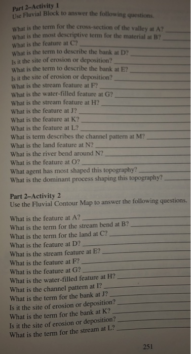 Solved Fluvial Block Fluvial Contour Map Part 2-Activity 1 | Chegg.com