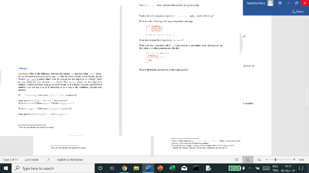 Solved Strings). Questions: What is the difference between | Chegg.com