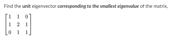 Solved Find the unit eigenvector corresponding to ﻿the | Chegg.com