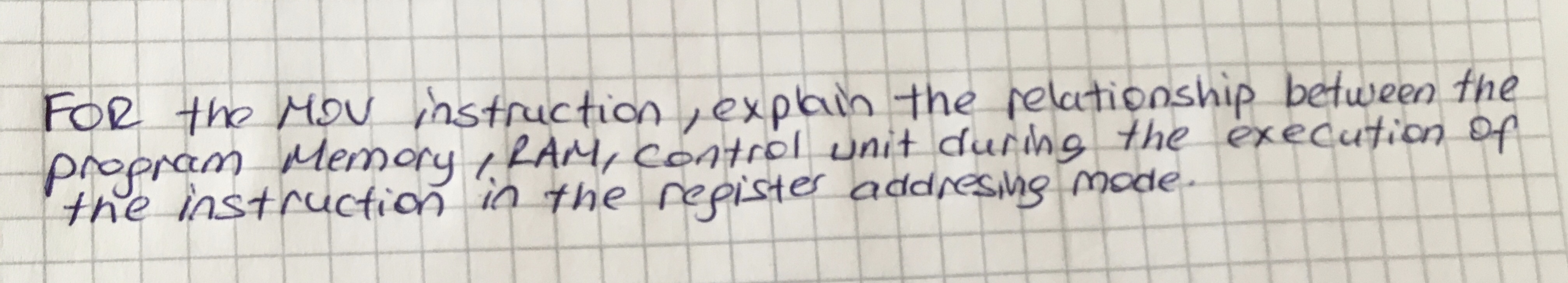 Solved FOr the MOV instruction, explain the relationship | Chegg.com