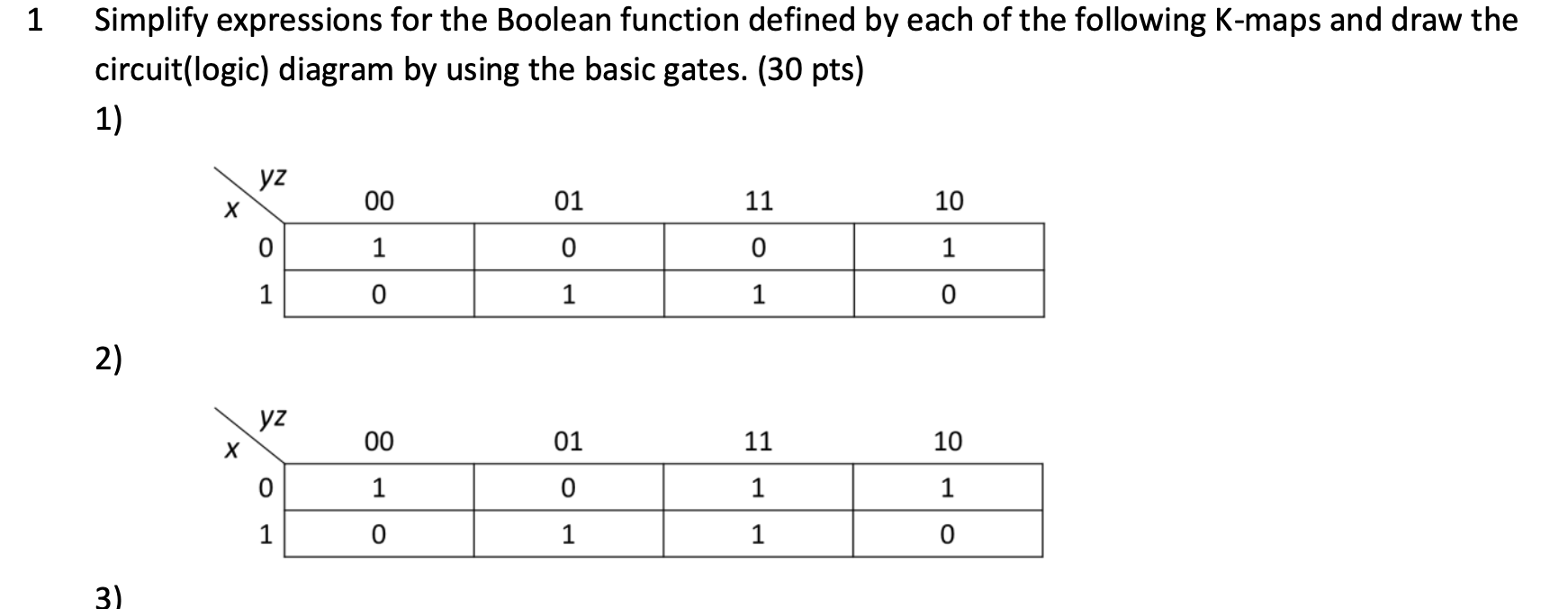Solved 1 Simplify expressions for the Boolean function | Chegg.com
