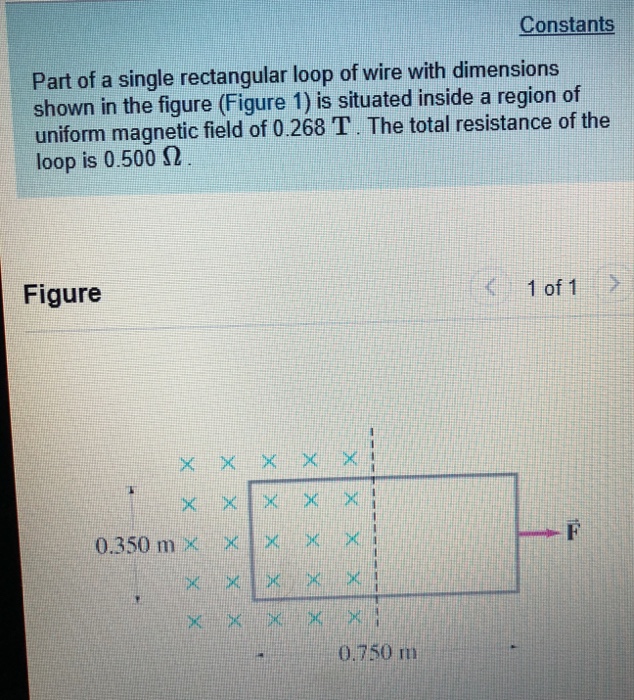Solved Constants Part of a single rectangular loop of wire | Chegg.com