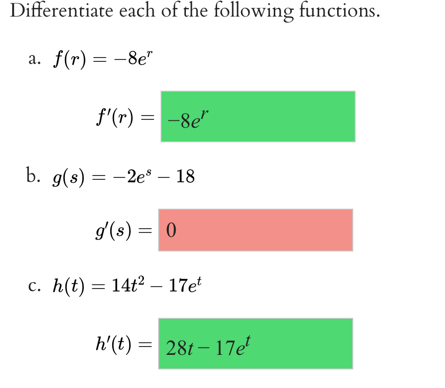 Solved Differentiate each of the following functions. a. | Chegg.com