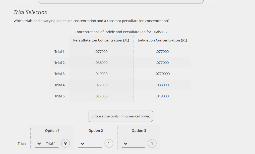 Solved Flask A Flask B Which trials had a varying iodide | Chegg.com