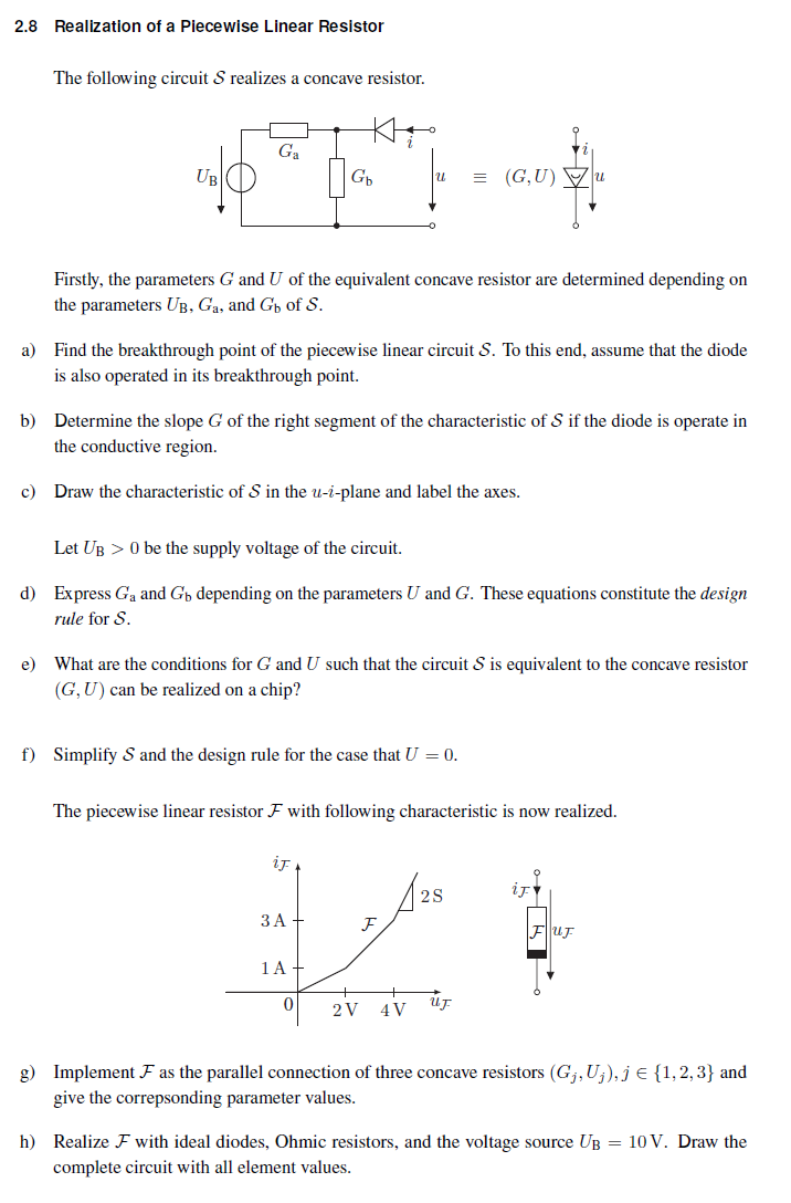 2.8 Realization of a Piecewise Linear Resistor The | Chegg.com
