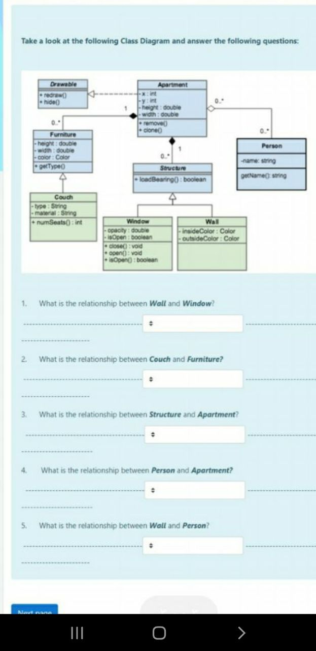 Solved Take a look at the following Class Diagram and answer | Chegg.com
