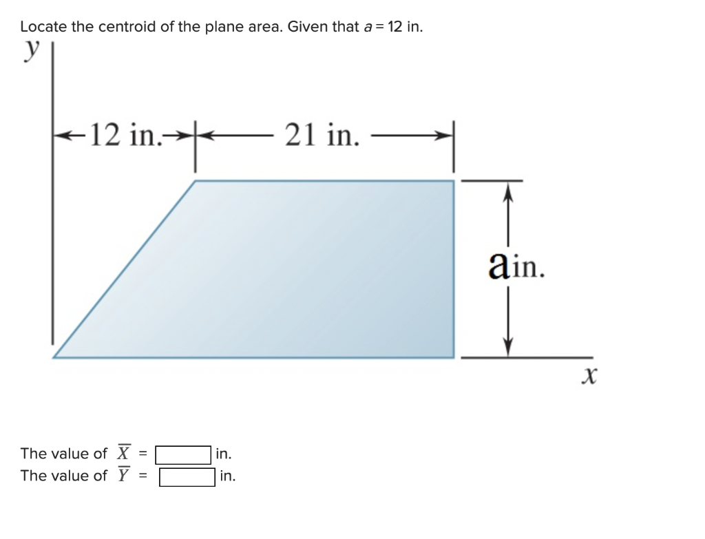 Solved Locate the centroid of the plane area. Given that | Chegg.com