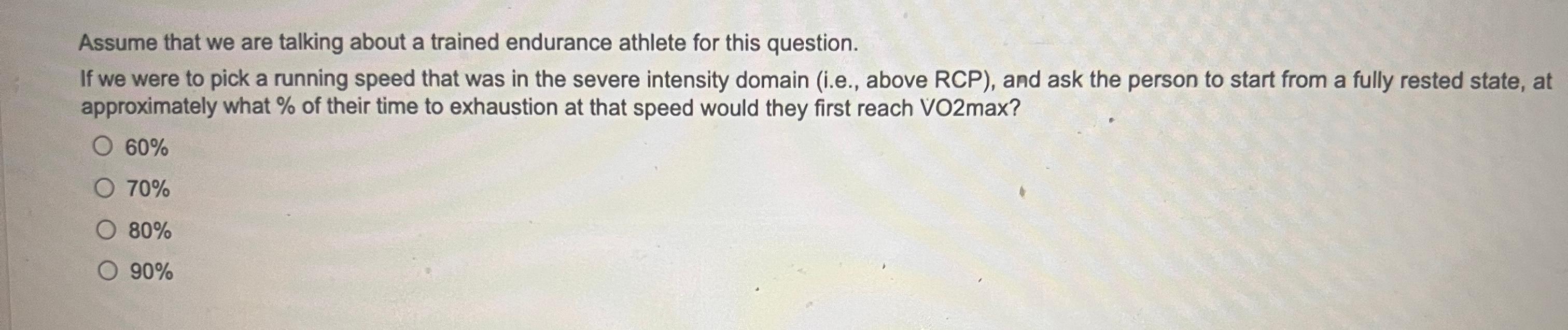 Solved Assume that we are talking about a trained endurance | Chegg.com