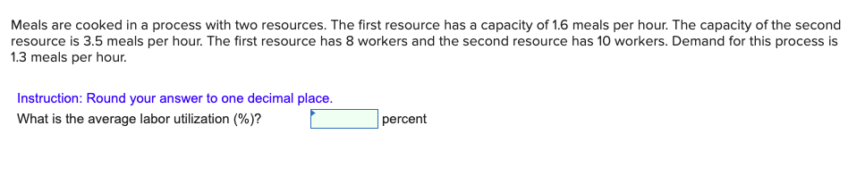 Solved Meals are cooked in a process with two resources. The | Chegg.com