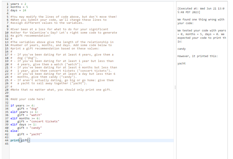 Solved What is wrong with my code? It printed Watch but the | Chegg.com