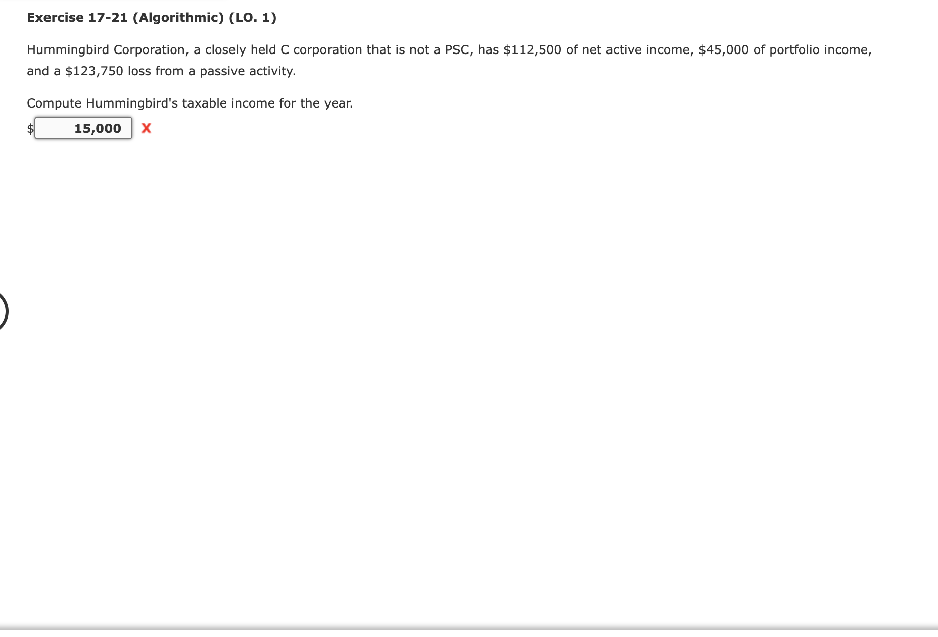 Solved Exercise 17-21 (Algorithmic) (LO. 1)Hummingbird | Chegg.com