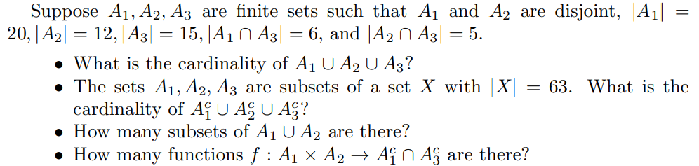 Suppose A1,A2,A3 are finite sets such that A1 and A2 | Chegg.com
