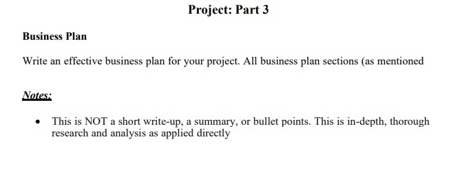 Solved Business Plan Write an effective business plan for | Chegg.com