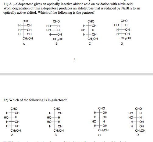 Solved 11) A D-aldopentose gives an optically inactive | Chegg.com