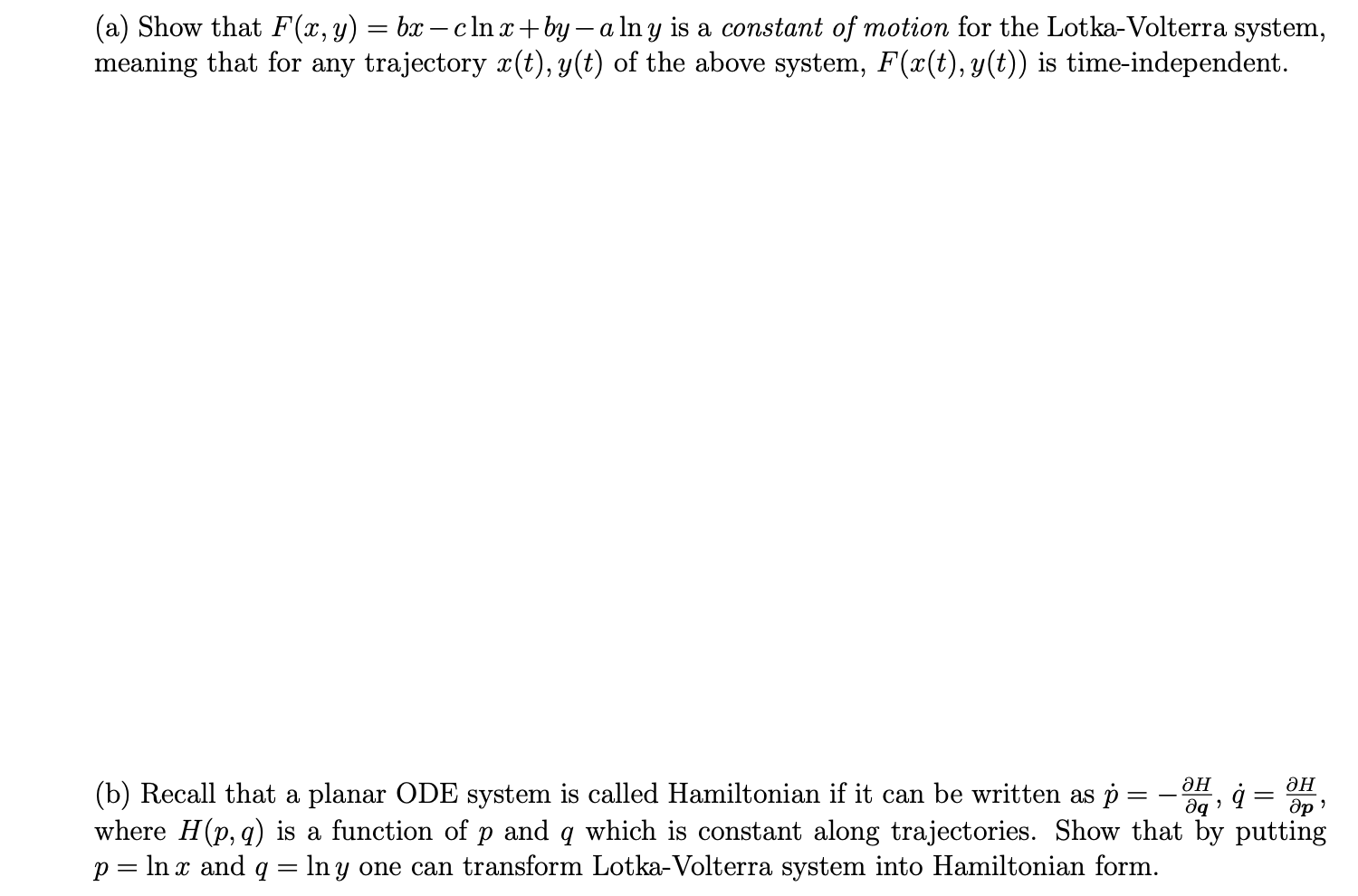 Solved Problem 1 Consider Lotka Volterra Equations 