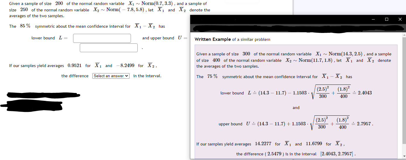 Solved Given a sample of size 200 of the normal random | Chegg.com