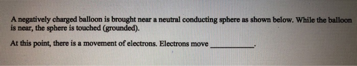 A negatively charged balloon is brought near a | Chegg.com